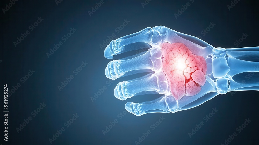 MRI of a wrist joint showing severe swelling, joint injury, swelling ...