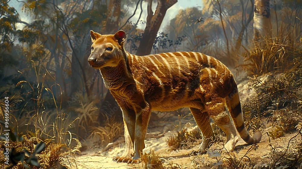 Fierce Tasmanian tiger (thylacine), extinct marsupial: A fierce ...