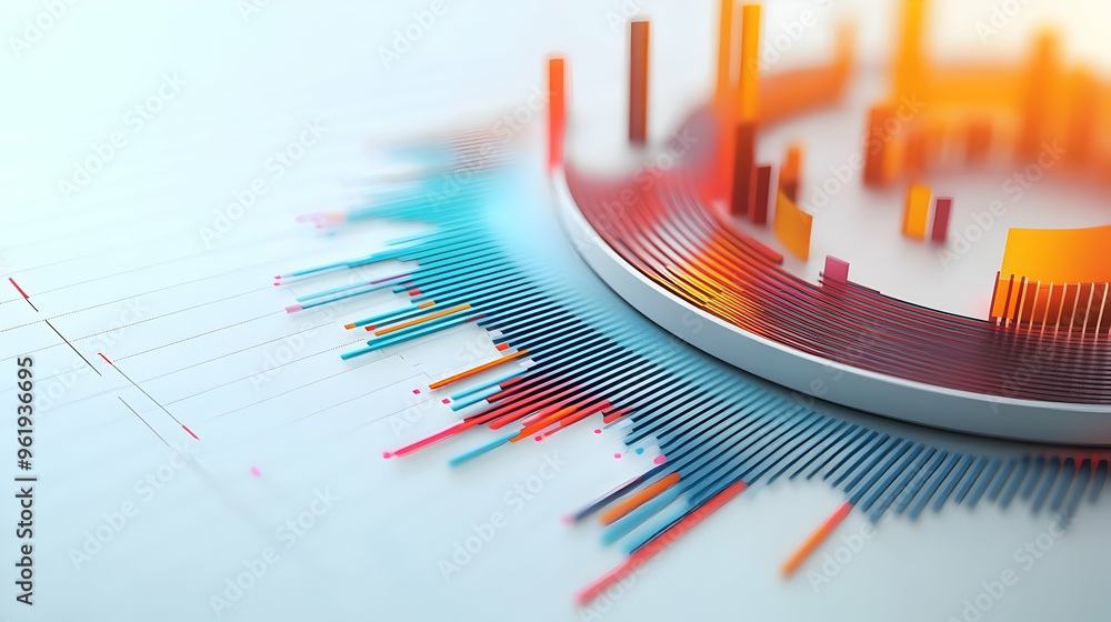 3D Graph with Target Border Frame for Market Analysis - Sleek Design ...