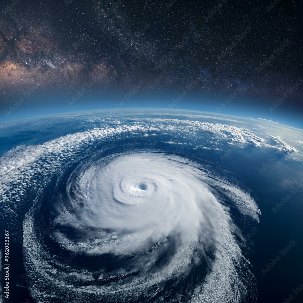 weather over ocean background, Hurricane from space, atmospheric ...