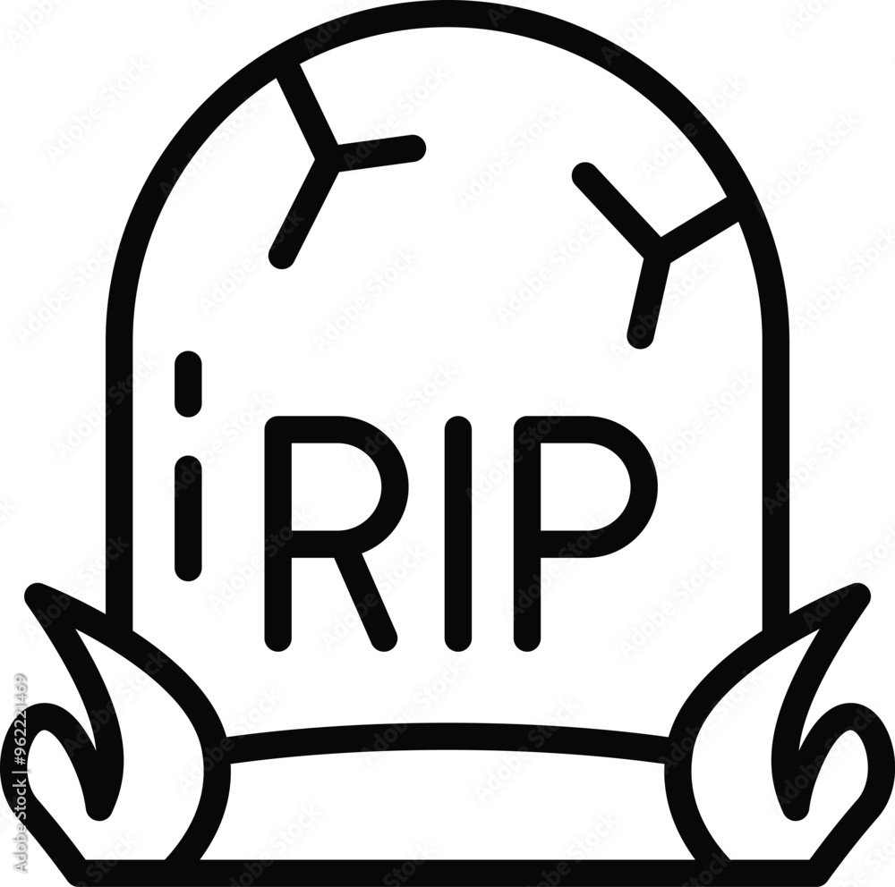 Gravestones marked "RIP" stand as silent witnesses to the past. Stock ...