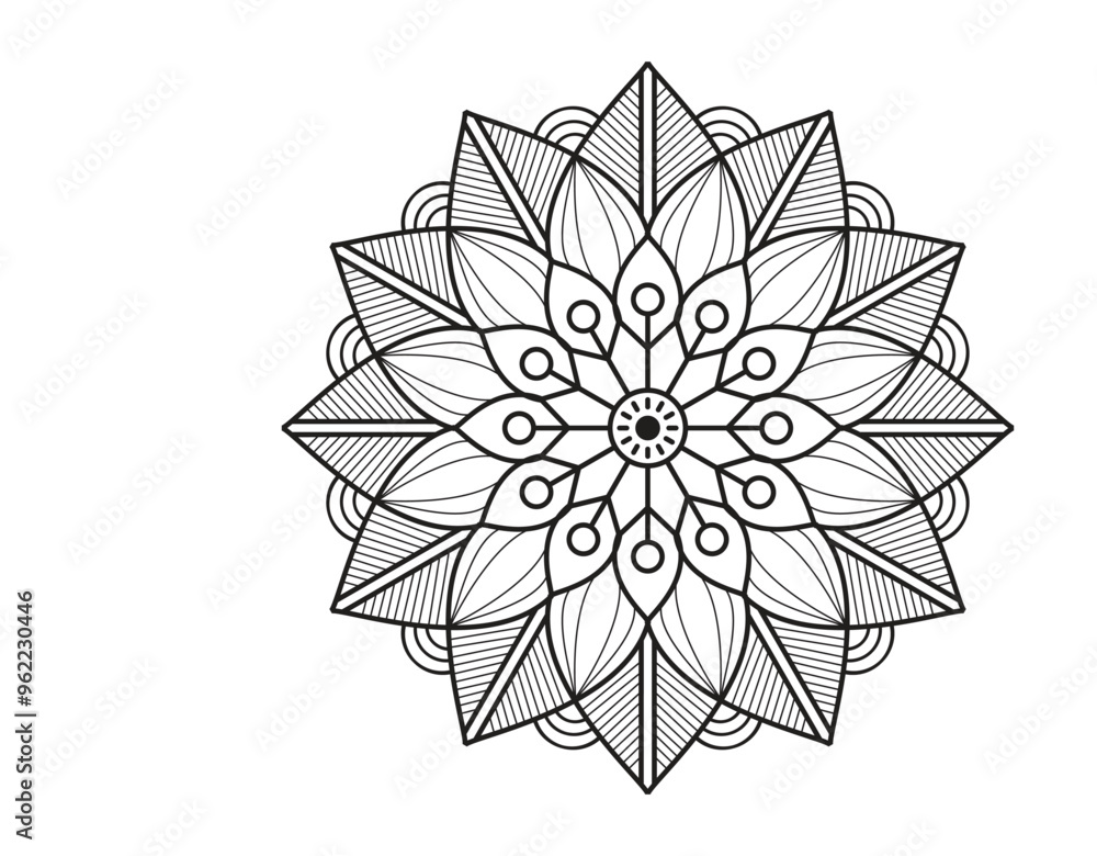 Easy Mandala Pattern Coloring Pages for Kdp - Simple Mandalas Black and ...