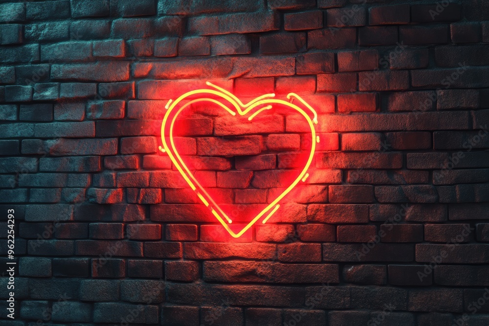 Broken Heart Emoji. Neon Sign on Brick Wall Illustration for Poster and ...