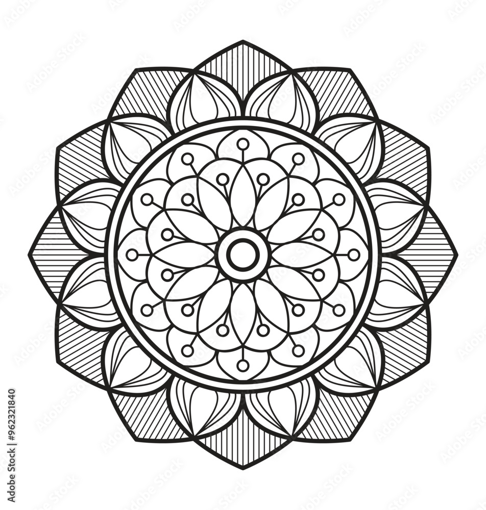 Simple and Easy mandala coloring pages for coloring - Mandalas Black ...