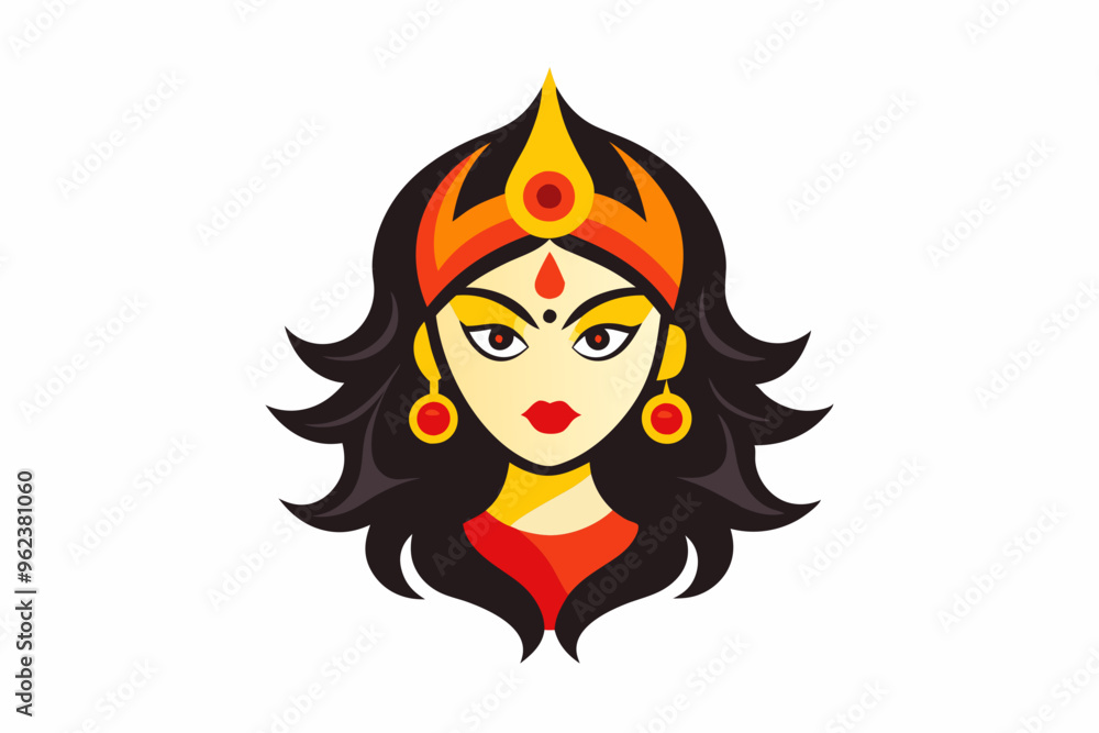 Durga eyes vector logo, simple flat design. Durga Eyes and Hindu ...