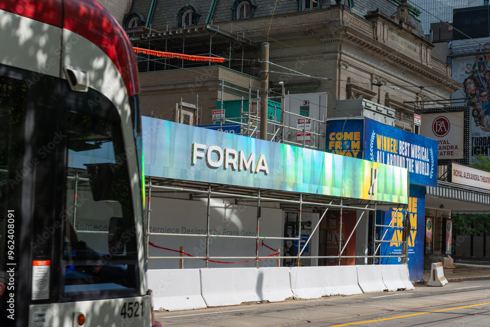 pedestrian hoarding at Forma Toronto a condominium complex development ...