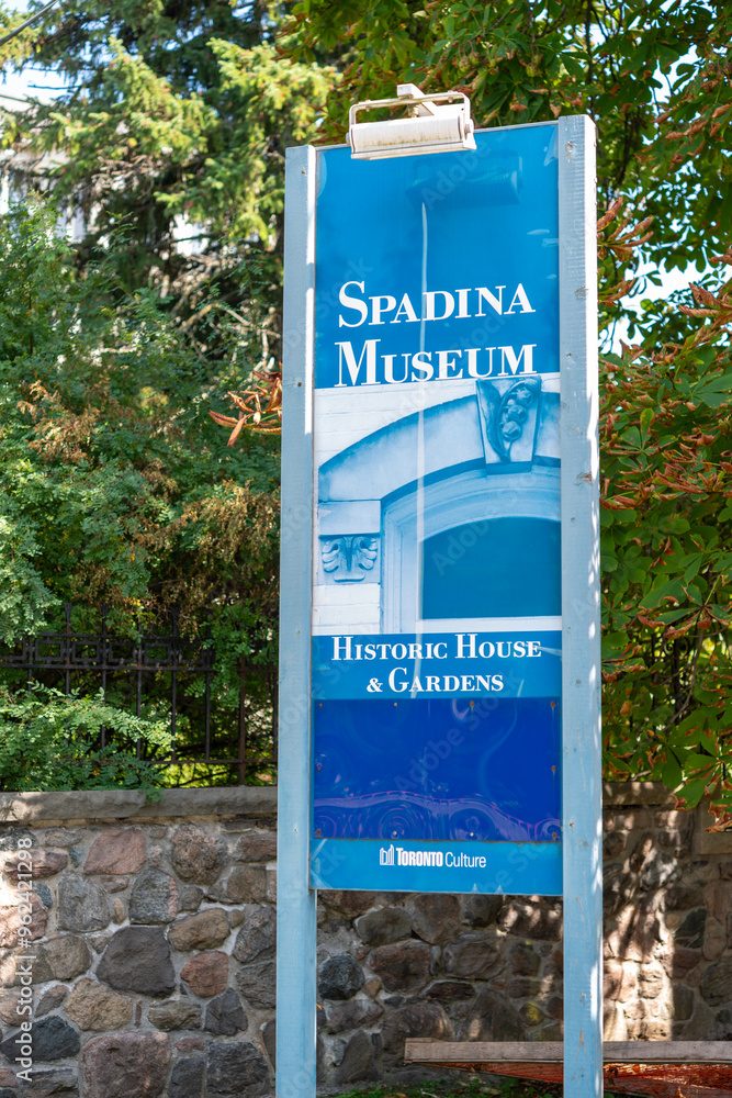 City of Toronto pylon sign outside Spadina Museum, Historic House ...