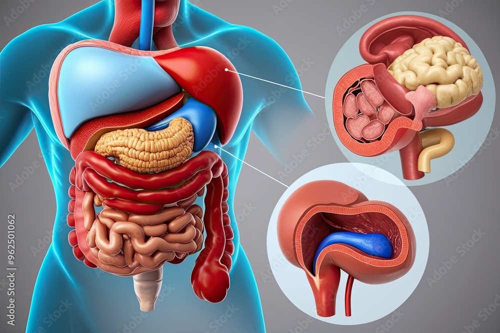 Ilustración de Stock Understanding Stomach Anatomy: 3D Visualization of ...