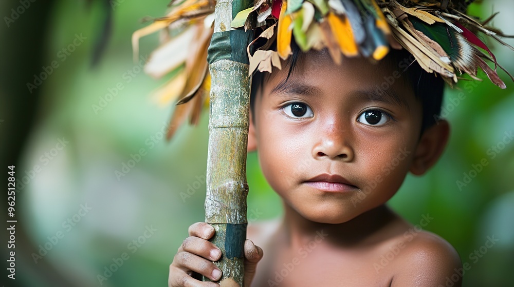 Charming Indigenous Filipino Child Engaged in Traditional Hunting: A ...