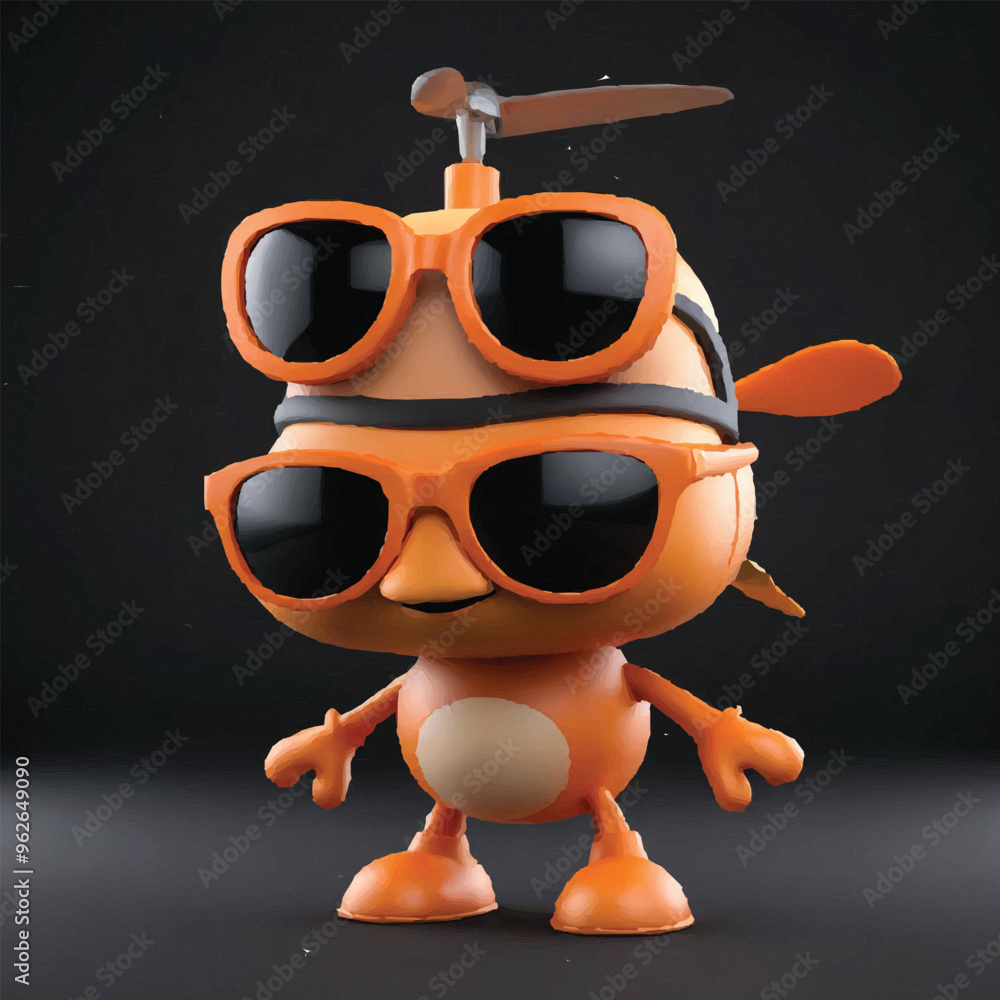 goggles flying an airplane. Funny baby character flying on plane for ...