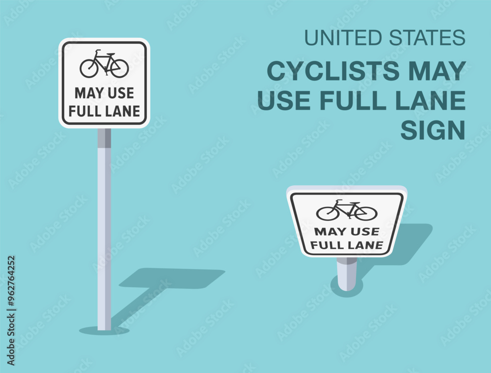 Traffic regulation rules. Isolated United States "cyclists may use full ...