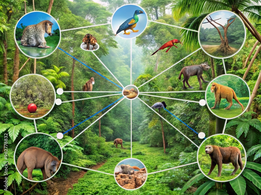 Diagrammatic Representation Of Interconnected Links Between Species In ...
