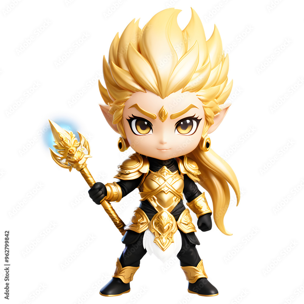 Cute cartoon Sun Wukong clipart, on transparent background, png, cutout ...