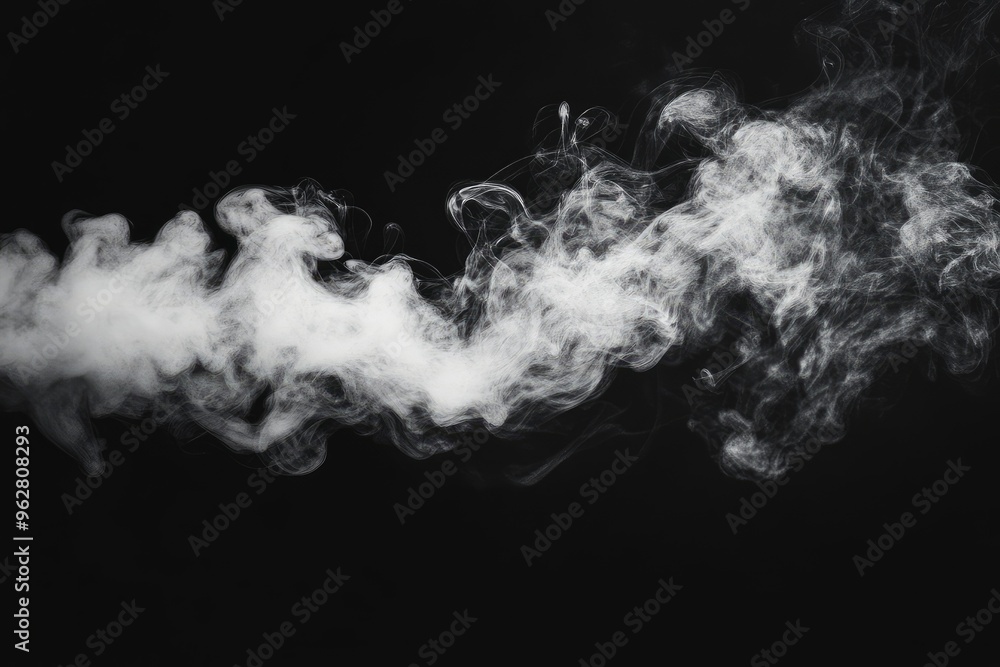 Steam, smoke, vapor isolated on black background. Smoke steam spray ...