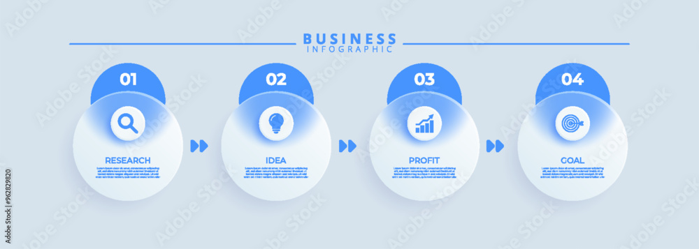 Infographic label design template featuring icons and four distinct ...