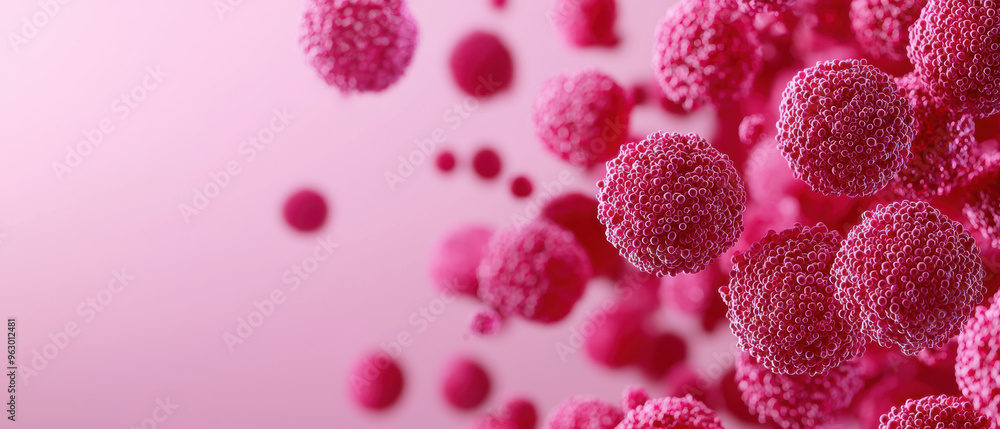 Digital representation of breast cancer cells dissolving, symbolizing ...