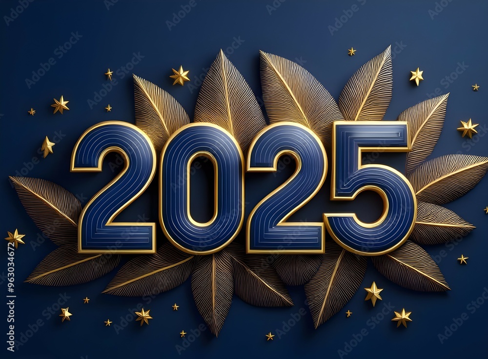 Happy new year 2025! 2025 Typography design. 3D render of 2025.New Year ...
