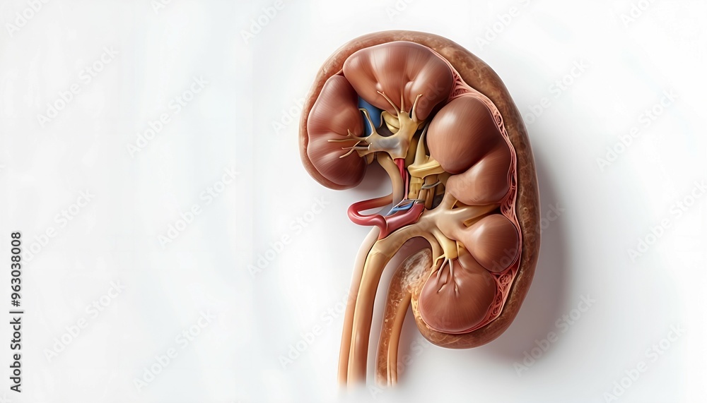 Human kidney image, internal organ, renal urinary filtration, system ...