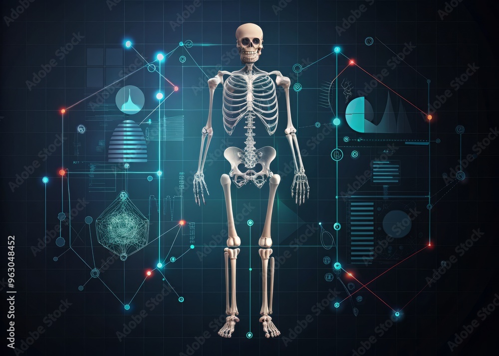 Skeletal Structure Diagram Infographic Design Moody Dark Background ...