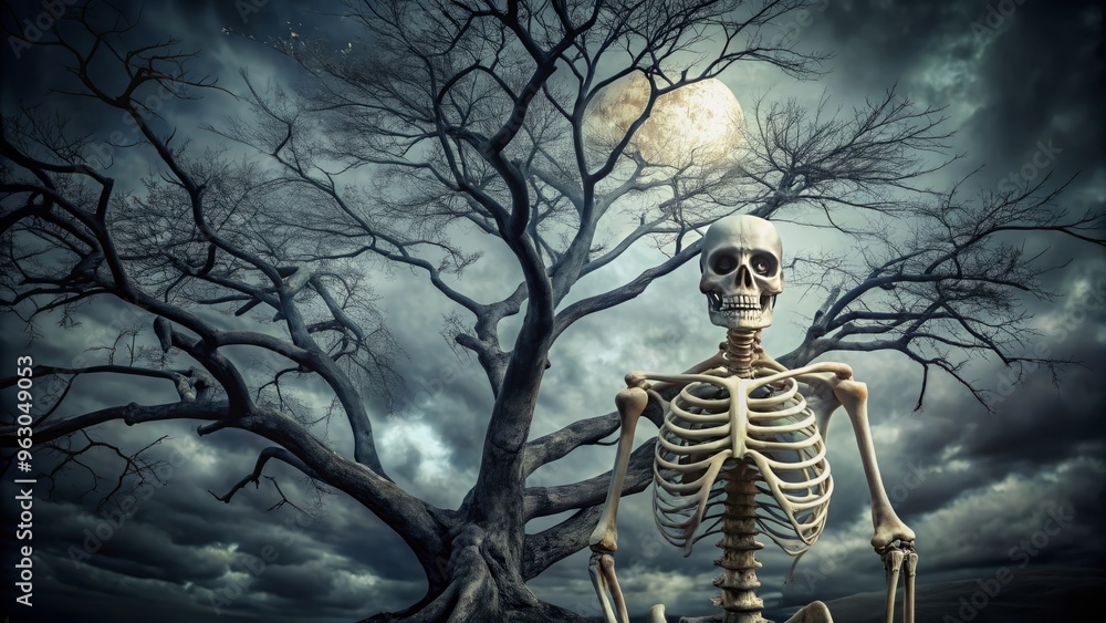 Skeletal Tree limbs Details Macabre Mood Spooky Style Horror Technical ...