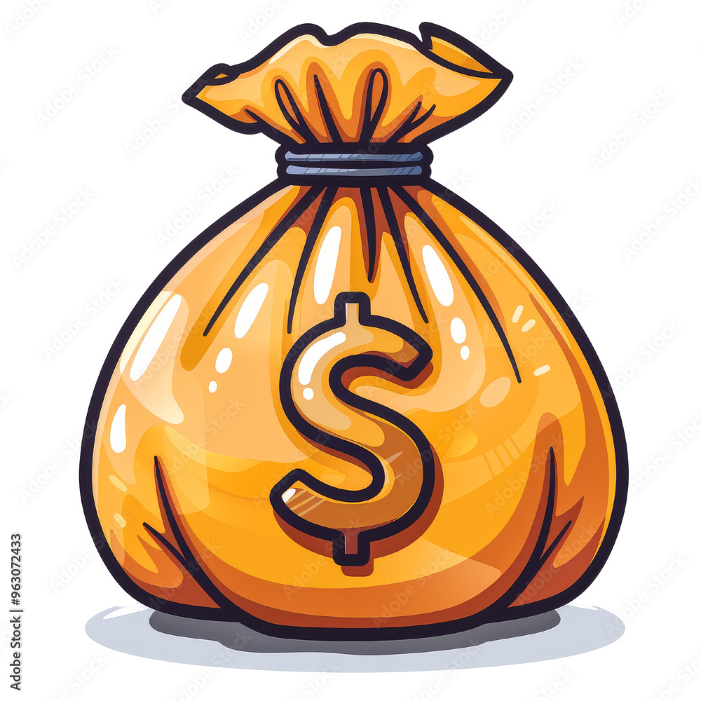 Simple money bag icon in emoji style for wealth and currency concepts ...