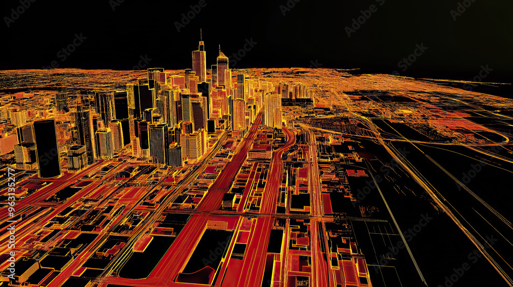 Technical Aerial Visual 3d Lidar Gis Aerial Map Satellite Scan Model