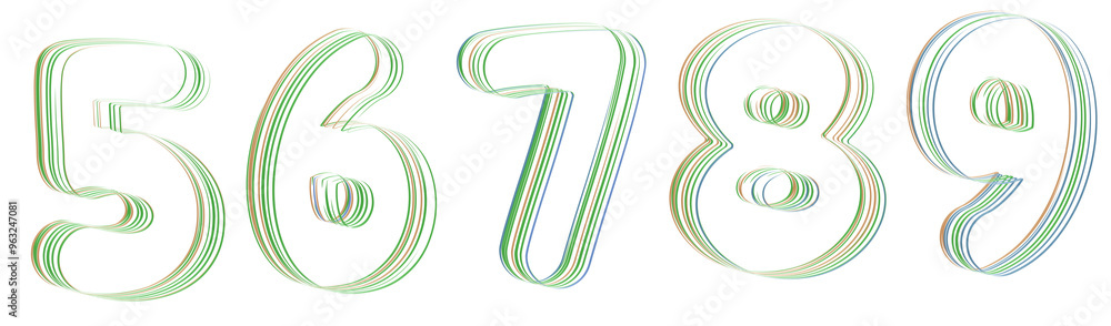 Data Visualization Art: A captivating 3D illustration of numbers 5, 6 ...