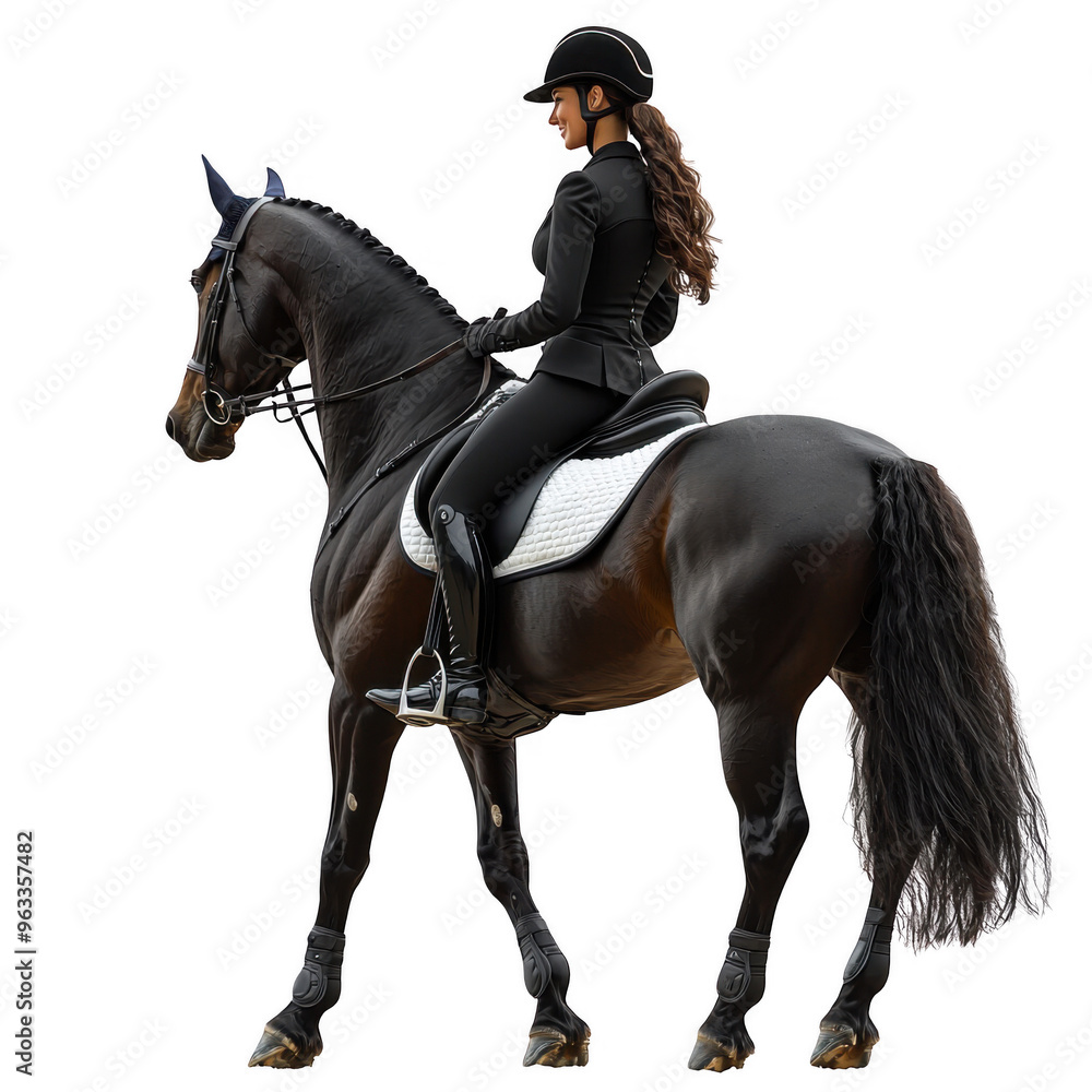 Equestrian Rider woman isolated on a transparent background png file no ...
