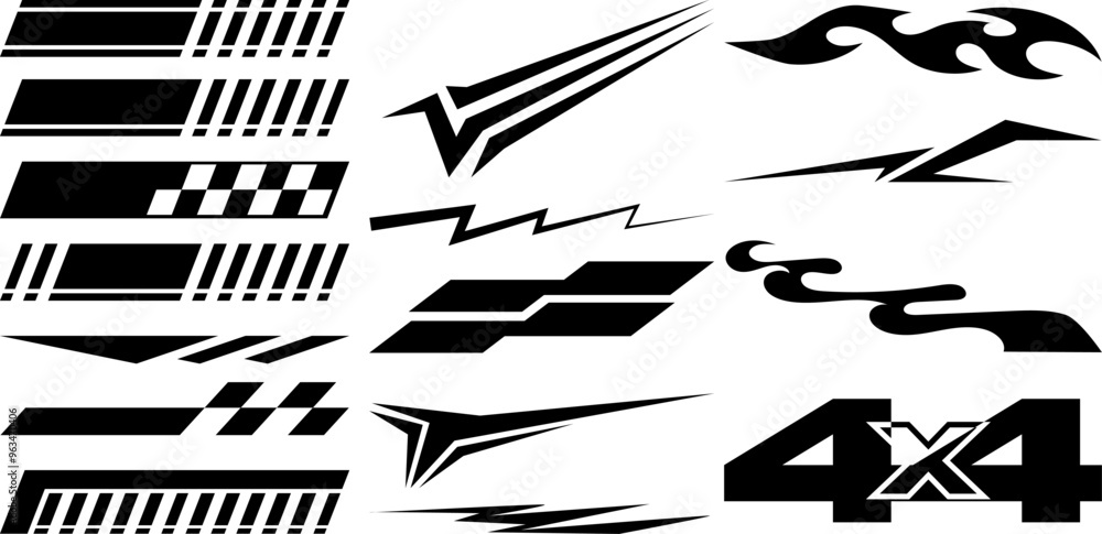 Image vectorielle Stock Collection of Vector Racing Graphics and Decals ...