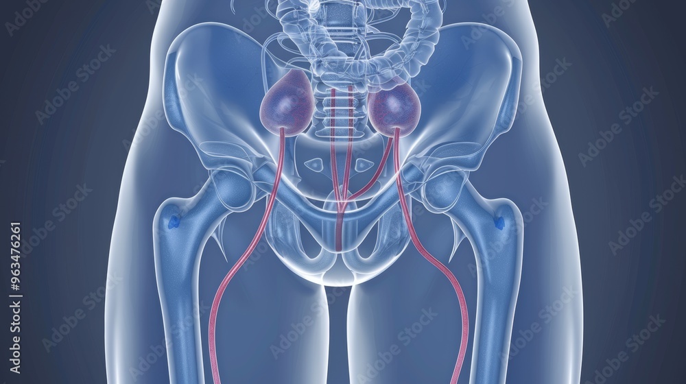 Detailed 3d illustration of the female reproductive system ovaries ...