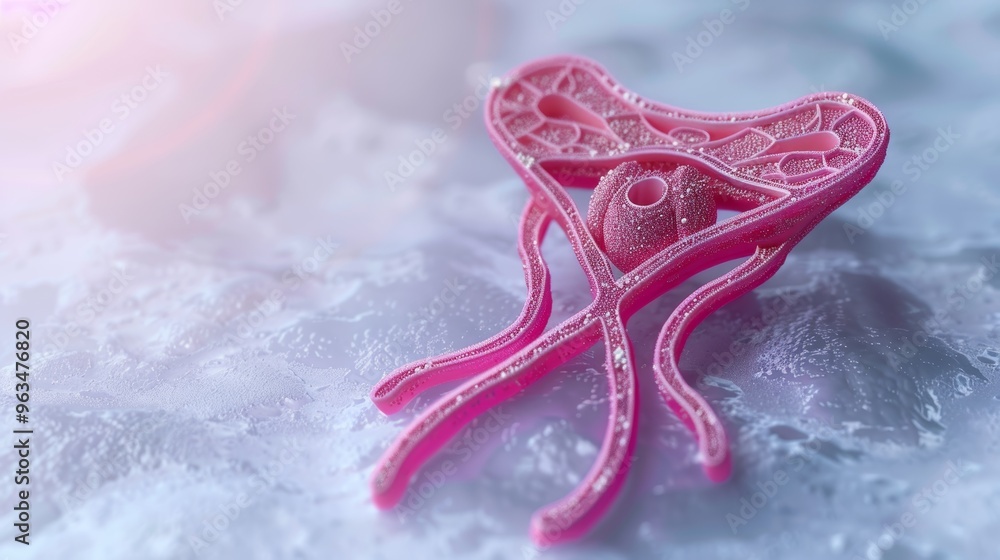 3d illustration of female reproductive system showing ovaries ...