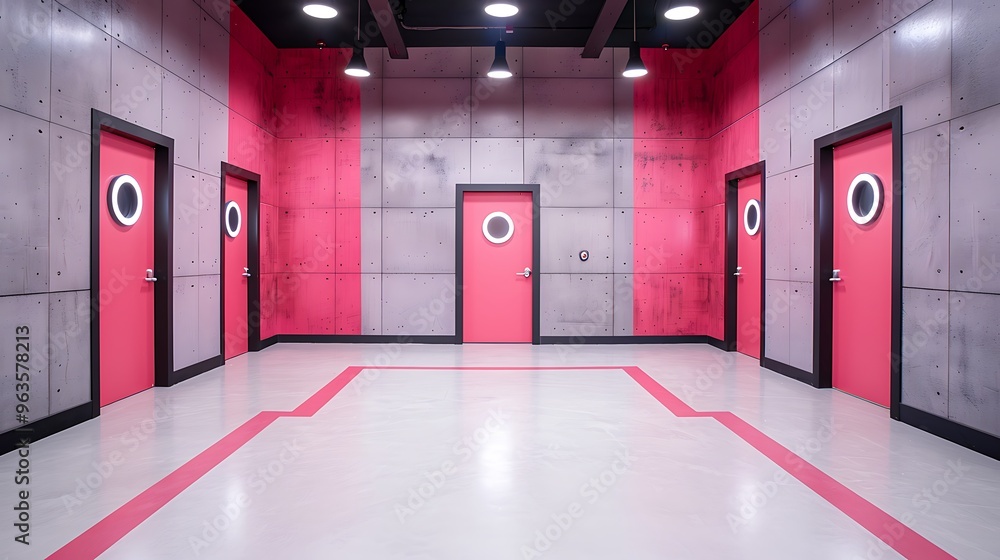 An intense escape room challenge, with a team working together to solve ...