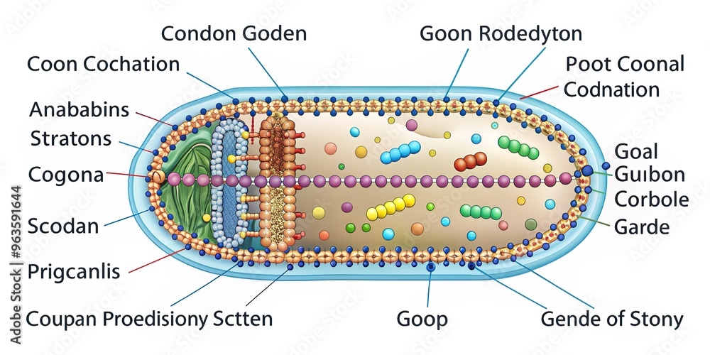 A detailed schematic diagram of gene structure in a prokaryote ...