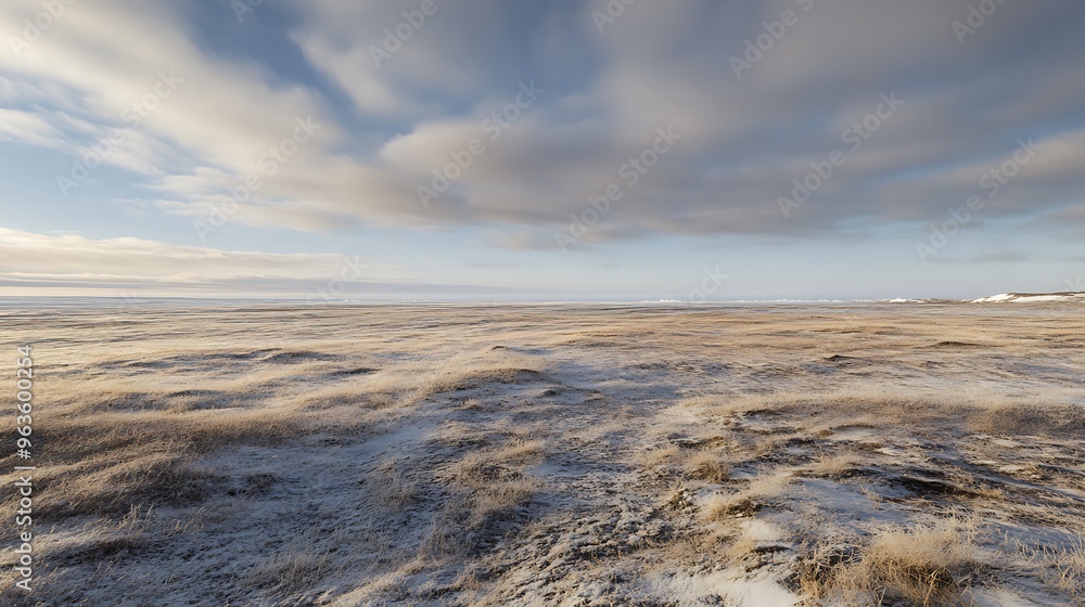 Desolate Arctic tundra with no snow cover, showcasing the warming of ...
