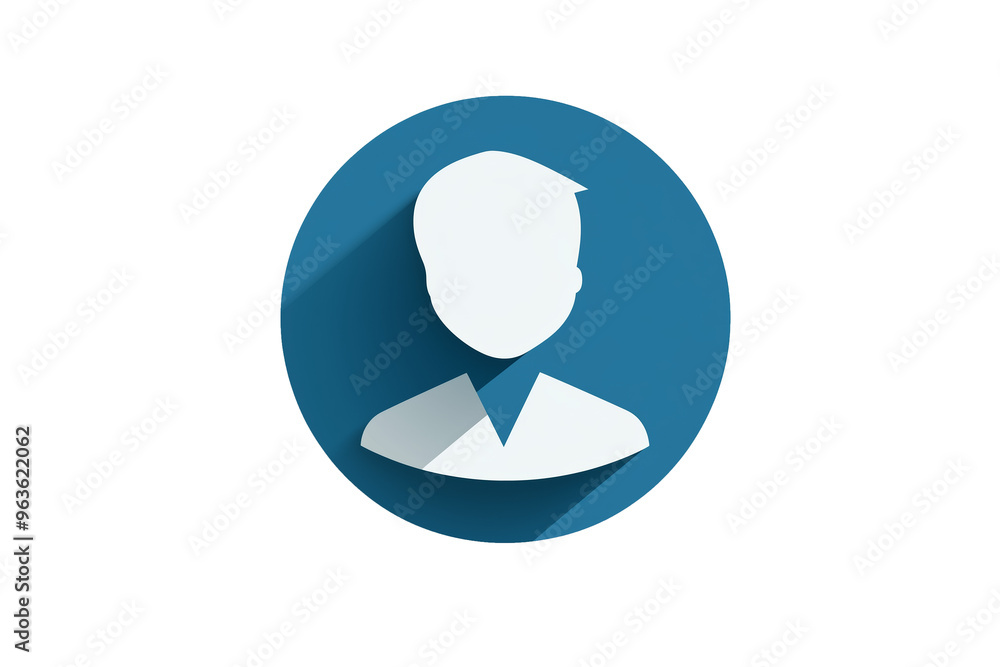 A minimalist flat design icon representing a generic user profile. The ...