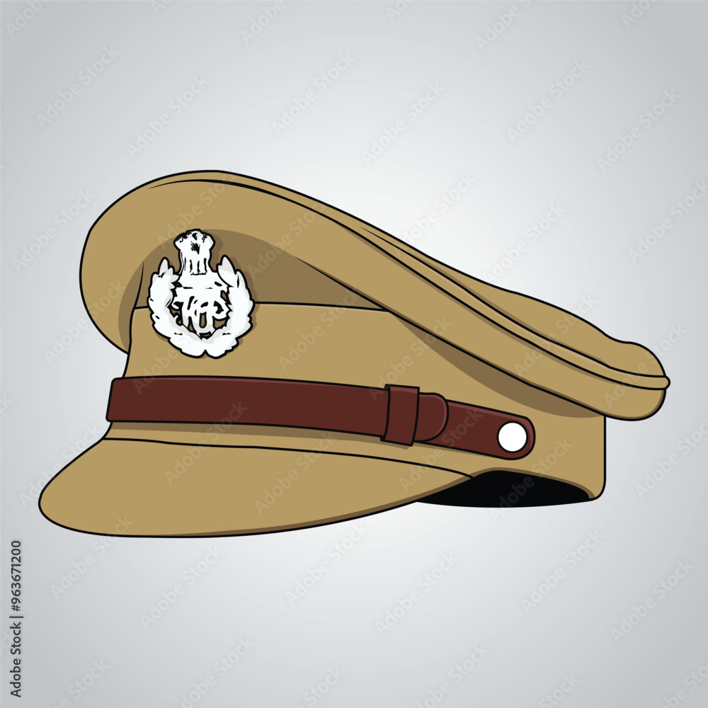 Indian police cap with white background, Police Cap Vector Art ...