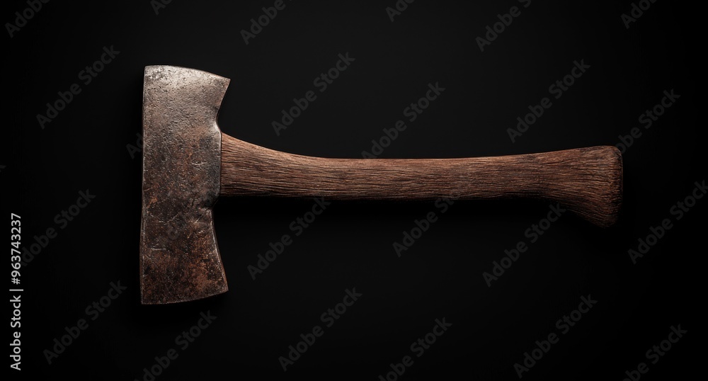 Vintage rustic axe on black background Stock Illustration | Adobe Stock