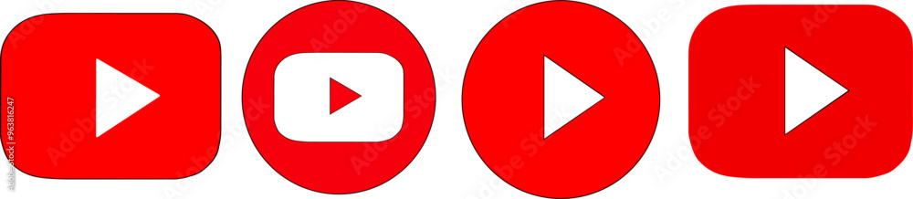YouTube logo isolated on transparent background. Vector png Stock ...