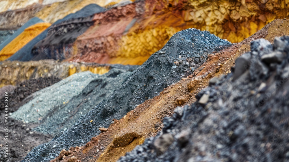 Stacks of rare earth elements obtained and processed . Concept Rare ...