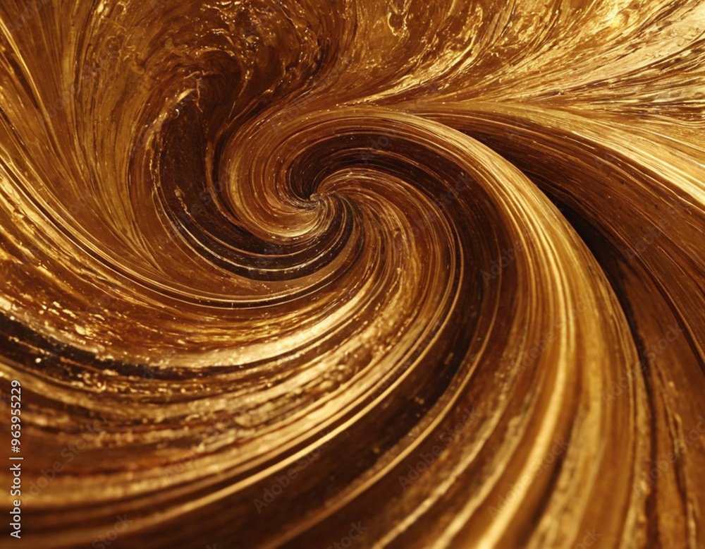 Abstract Golden Swirl Texture, Metallic Gold Vortex Background, Shiny ...
