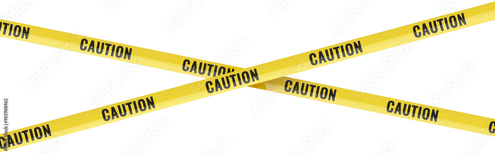 Caution yellow warning lines - Caution tape isolated template with ...