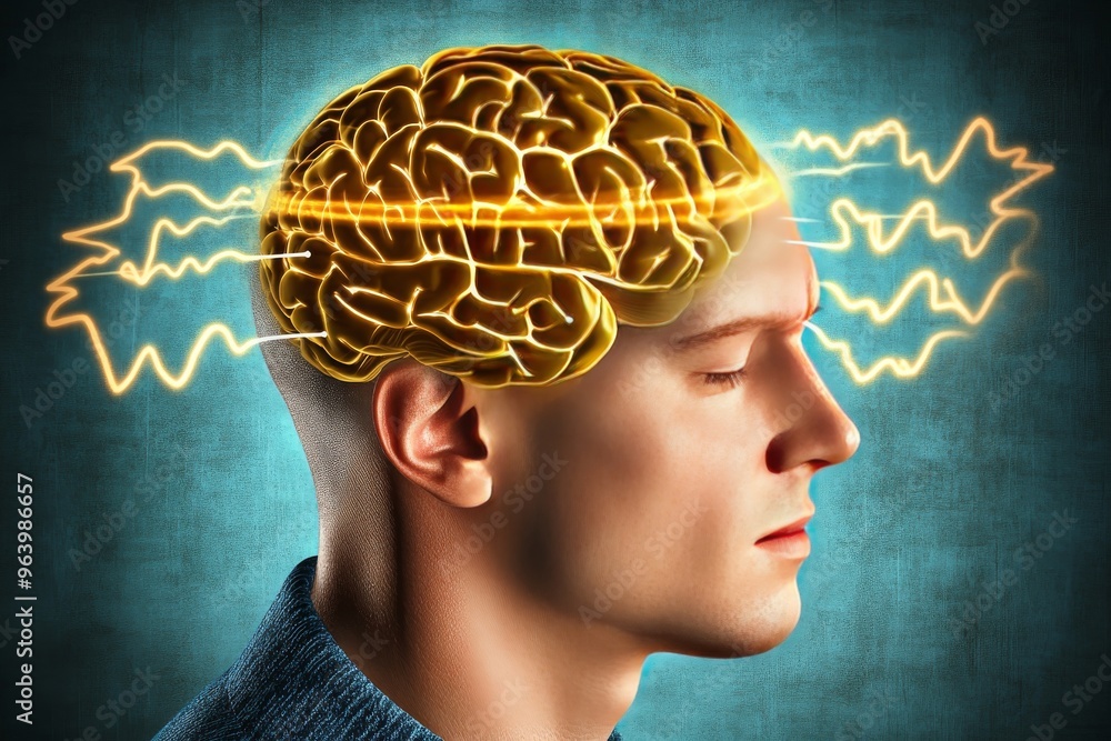 Synaptic Pruning Sensory Gating And Frontal Lobe Function Human Profile With Glowing Brain