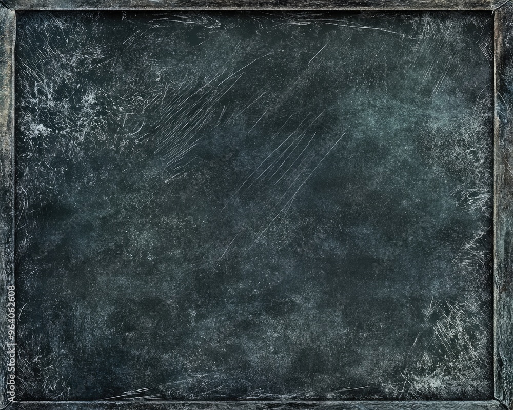 Chalkboard backdrop in a 2D cartoon style featuring a black scratched ...