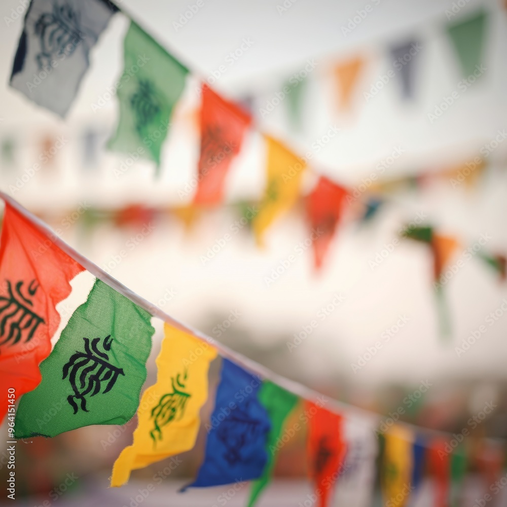 Hindu religion bhagwa flags background Stock Photo | Adobe Stock