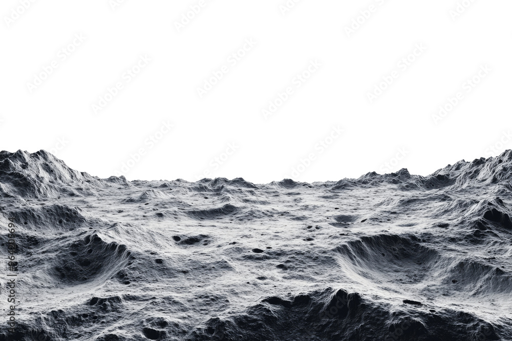 Moon surface isolated on transparent background. Lunar landscape with ...