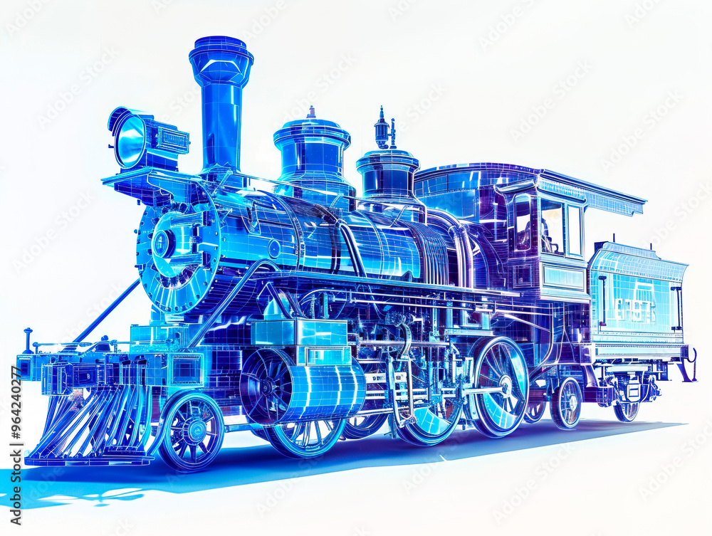 Steam locomotive 1800s visualization with augmented reality Transparent ...