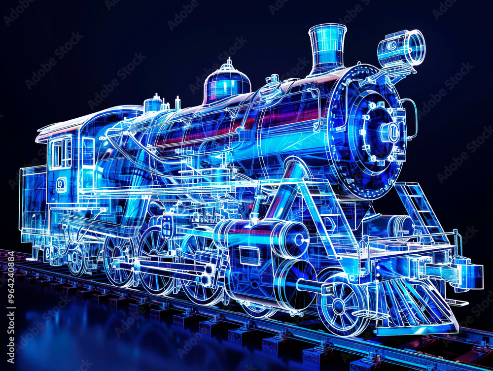 Steam locomotive 1800s visualization with augmented reality Transparent ...