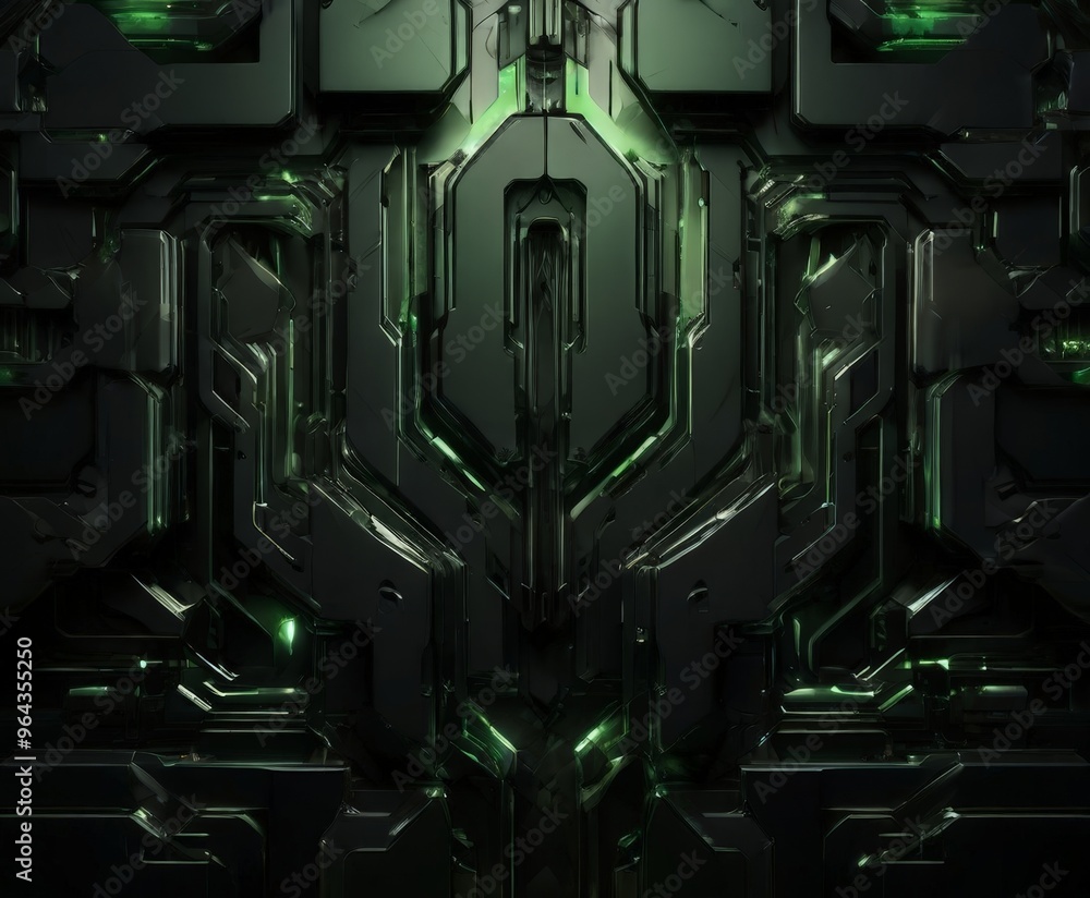 complex, futuristic-looking structure composed of various metallic ...