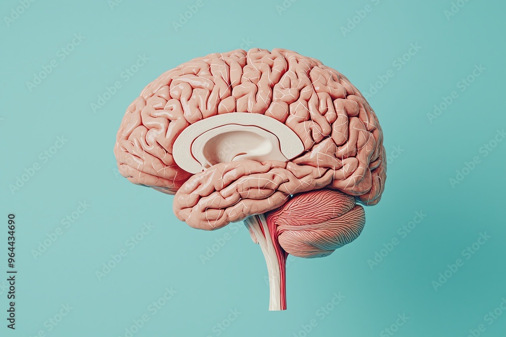 Anatomy of the brain, cerebral cortex and lobes, 3D illustration Stock ...