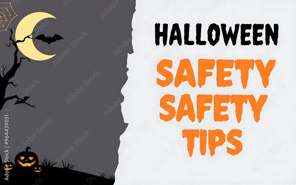 Halloween safety tips graphic with spooky background. Perfect for ...
